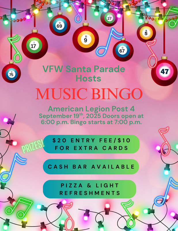 Music Bingo - VFW Post 29 Santa Parade